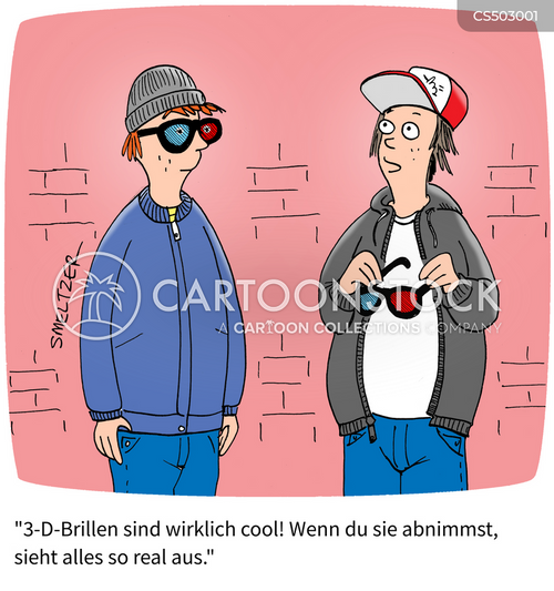 Cartoons und Karikaturen mit Brillen