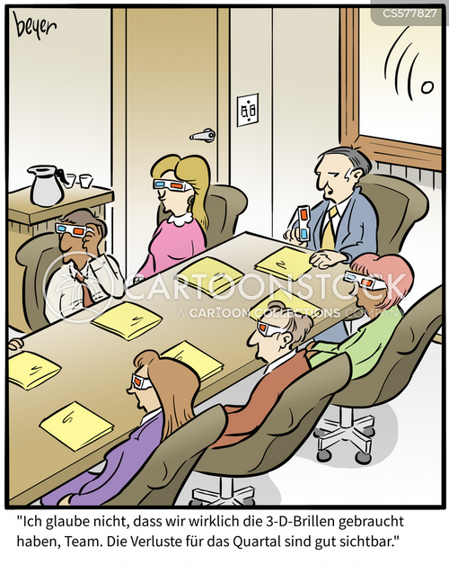 Cartoons und Karikaturen mit 3-d-brille