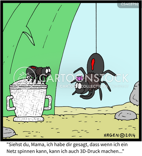 Cartoons und Karikaturen mit Ein Netz Spinnend