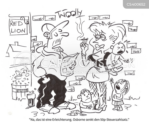 Cartoons und Karikaturen mit 50p Steuer