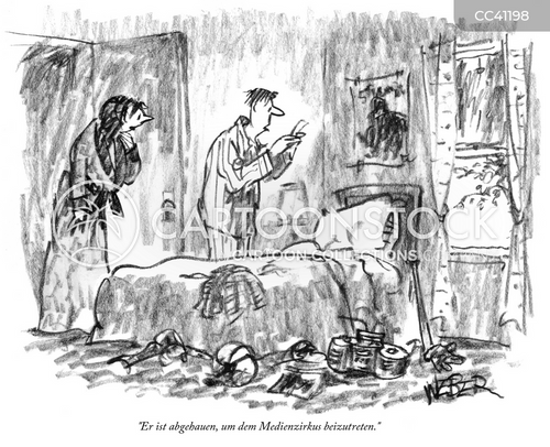 Cartoons und Karikaturen mit Aufmerksamkeit Suchendes Verhalten