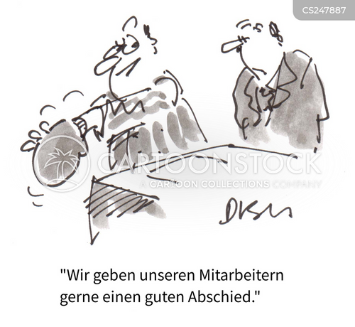 Cartoons und Karikaturen mit Abschiedsfeier