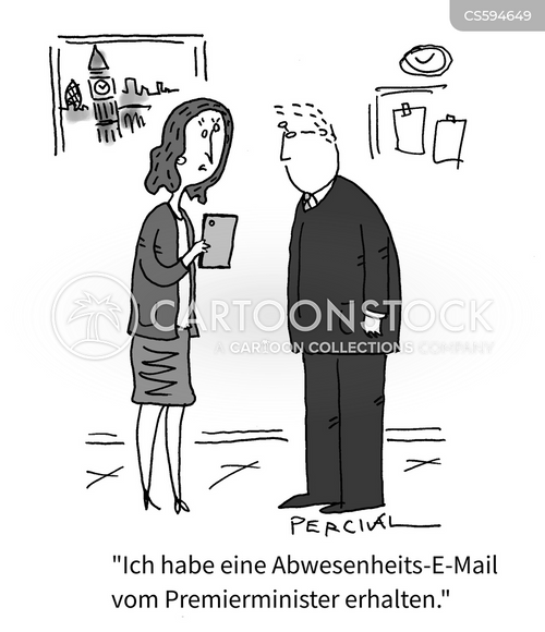 Cartoons und Karikaturen mit Abwesenheitswarnung