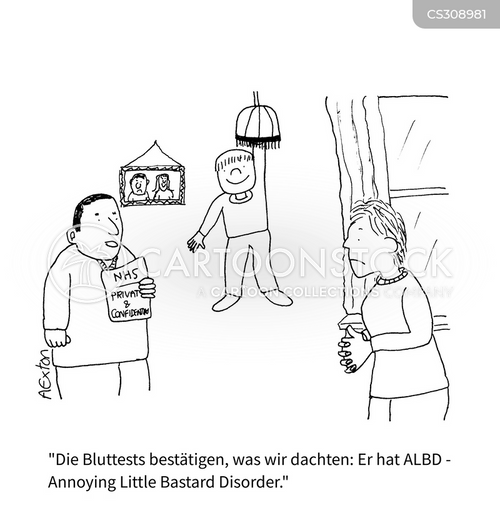 Cartoons und Karikaturen mit Adhs