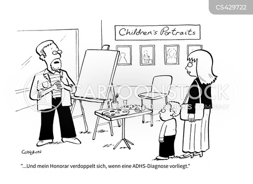 Cartoons und Karikaturen mit Adhs