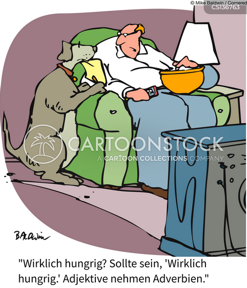 Cartoons und Karikaturen mit Adverb