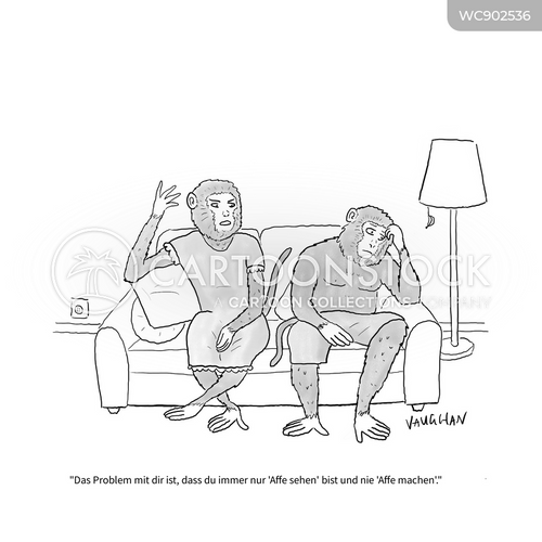 Cartoons und Karikaturen mit Affe