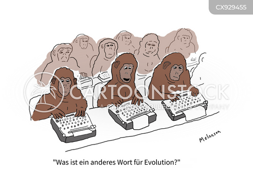 Cartoons und Karikaturen mit Evolution