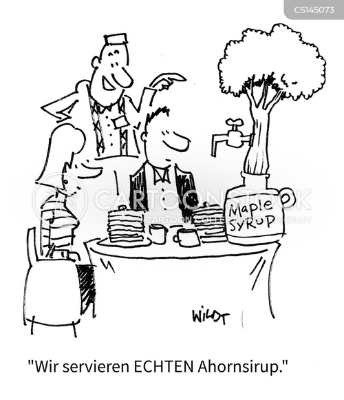 Cartoons und Karikaturen mit Ahornsirup