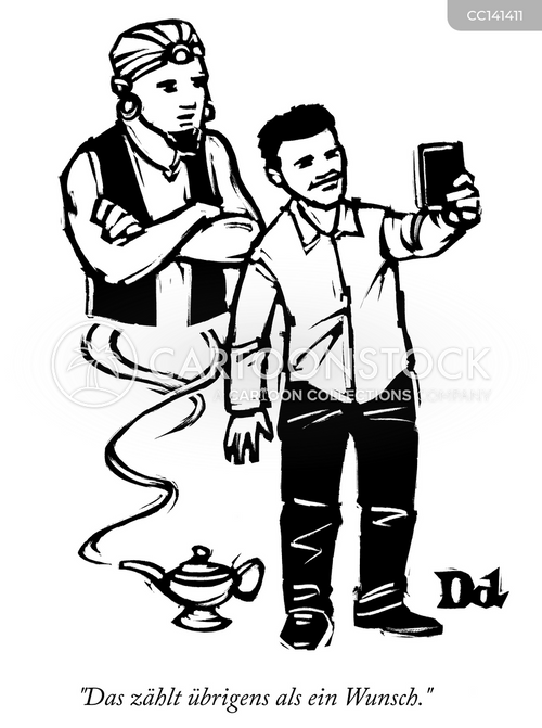 Cartoons und Karikaturen mit Lampe