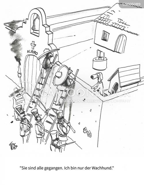 Cartoons und Karikaturen mit Schlacht Von Alamo