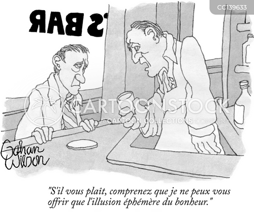 Dessins humoristique et caricaturés avec Service Au Bar