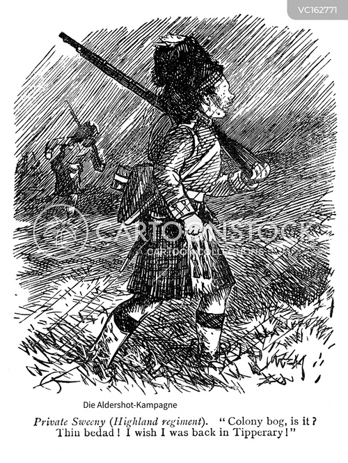 Cartoons und Karikaturen mit Highland-regimenter