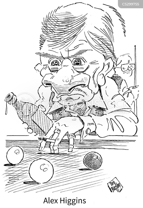 Cartoons und Karikaturen mit Snooker-spieler