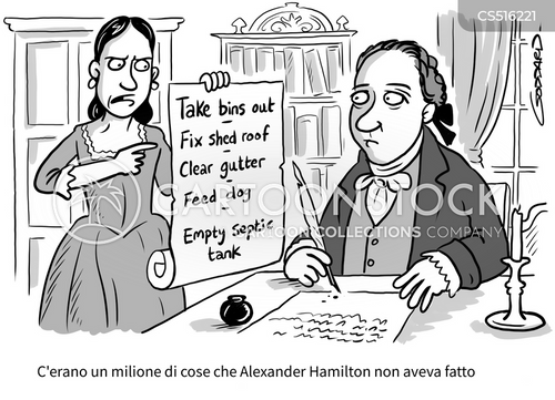 Cartoons und Karikaturen mit Alexander Hamilton