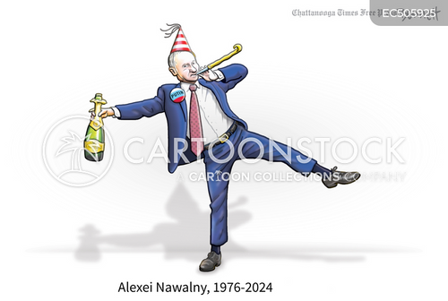 Cartoons und Karikaturen mit Alexei Nawalny