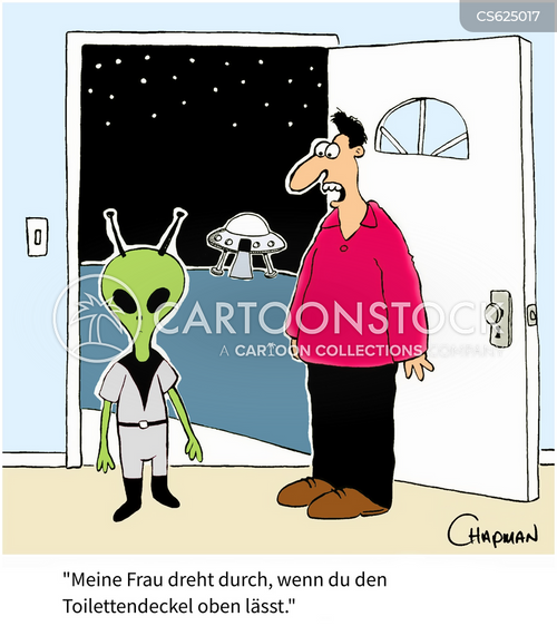 Cartoons und Karikaturen mit Alien-besucher