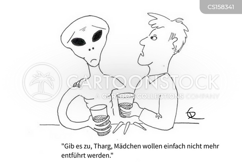 Cartoons und Karikaturen mit Alien-dating
