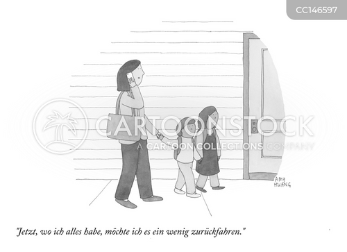 Cartoons und Karikaturen mit Arbeitende Mama