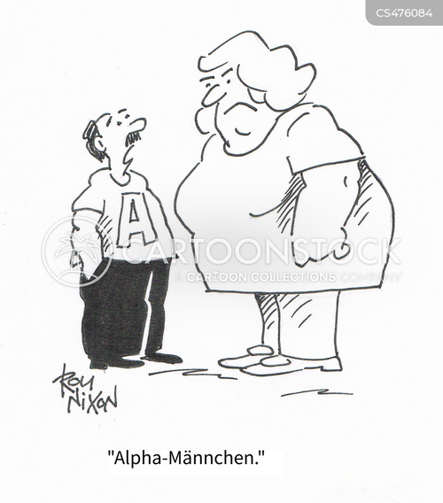 Cartoons und Karikaturen mit Alpha-mann