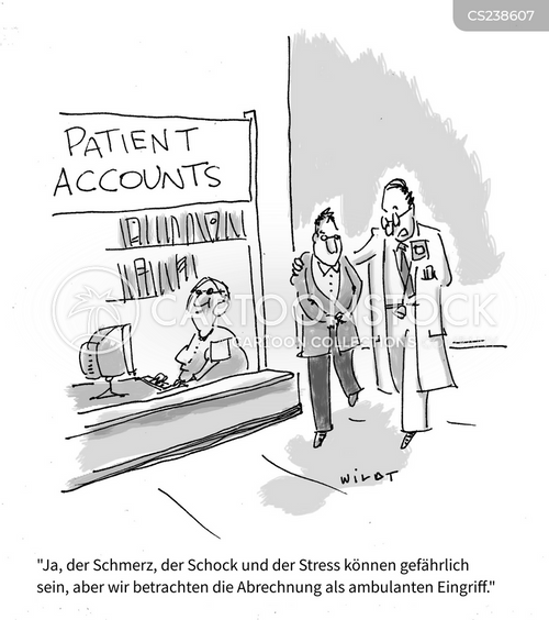 Cartoons und Karikaturen mit Patientenkonto