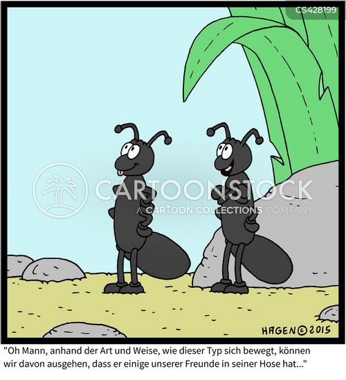 Cartoons und Karikaturen mit Ameisen In Der Hose