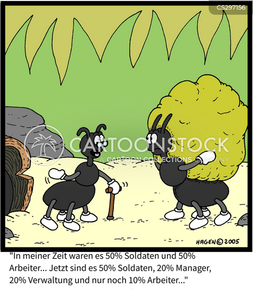 Cartoons und Karikaturen mit Soldaten