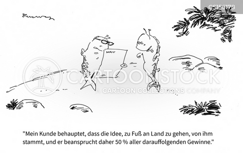 Cartoons und Karikaturen mit Amphibien