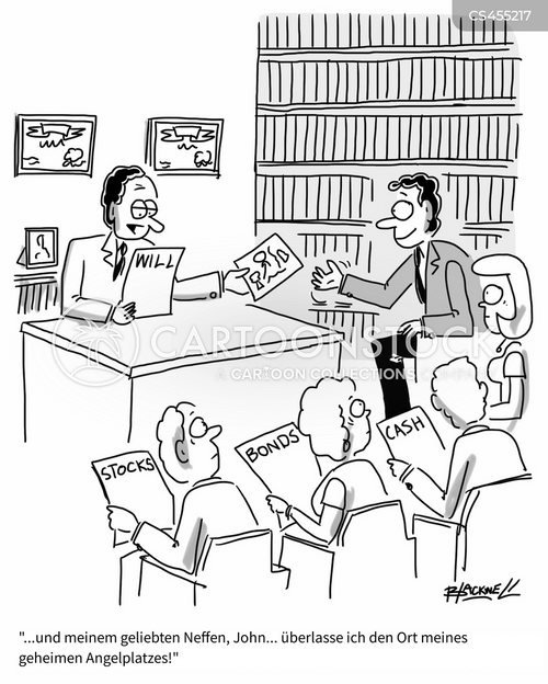 Cartoons und Karikaturen mit Lesen Des Testaments