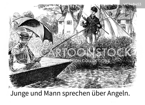 Cartoons und Karikaturen mit Angeln