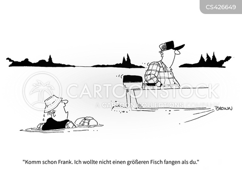 Cartoons und Karikaturen mit Anglerwettbewerb