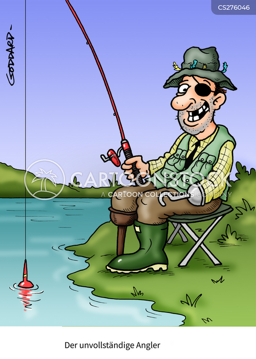 Cartoons und Karikaturen mit Angler
