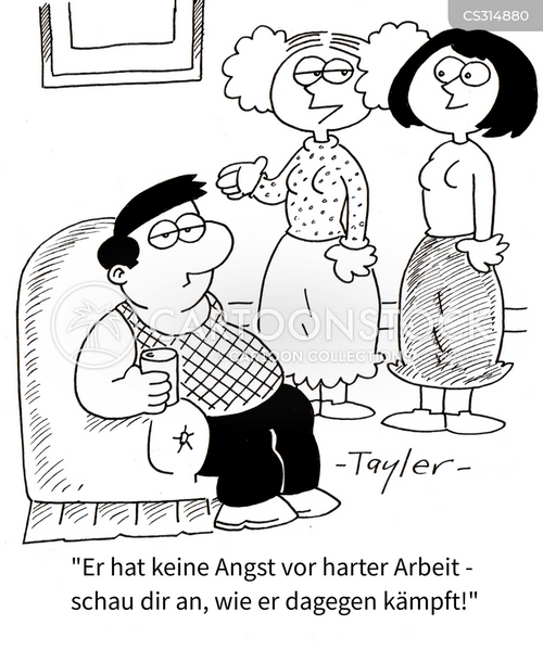 Cartoons und Karikaturen mit Angst Vor Der Arbeit