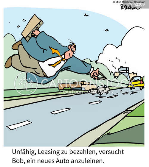 Cartoons und Karikaturen mit Auto-leasing
