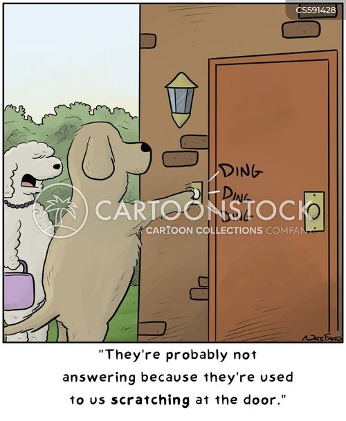 Scratched Door Cartoons and Comics - funny pictures from CartoonStock