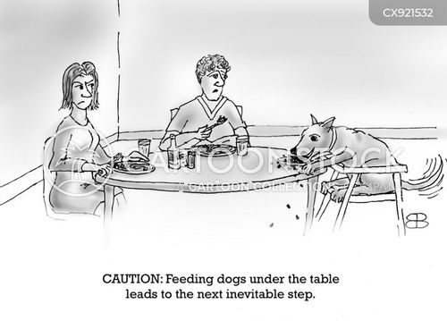 Dog Under The Table Cartoon