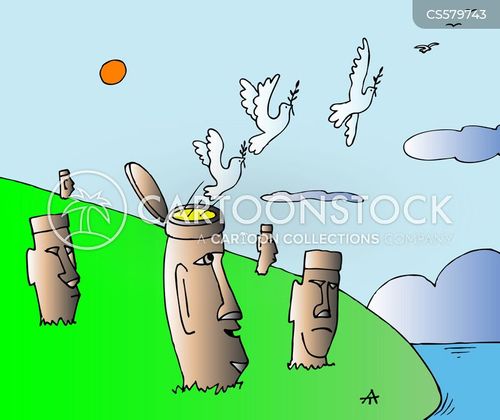 Moai Statues Cartoons and Comics - funny pictures from CartoonStock