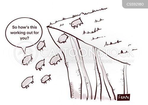 Lemmings Jumping Off A Cliff Cartoons and Comics - funny pictures from ...