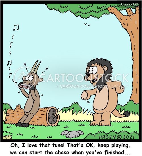 Lion Attack Cartoons and Comics - funny pictures from CartoonStock