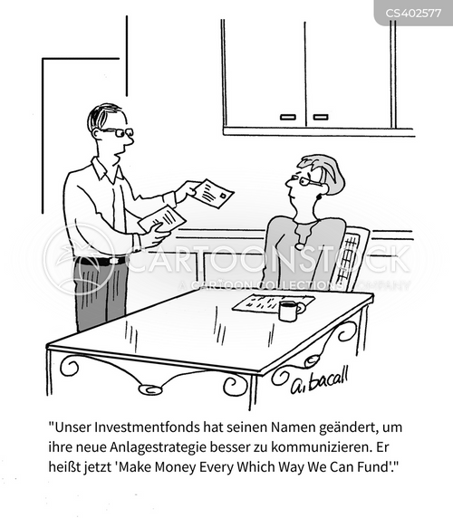 Cartoons und Karikaturen mit Investition