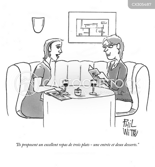 Dessins humoristique et caricaturés avec Plat Principal