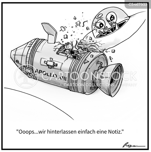Cartoons und Karikaturen mit Apollo-programme