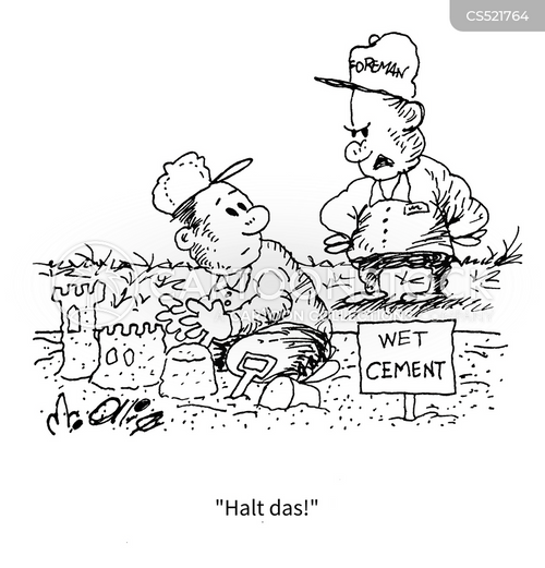 Cartoons und Karikaturen mit Bauarbeiten