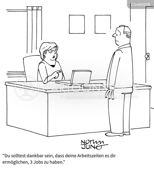 Cartoons und Karikaturen mit Arbeitszeit