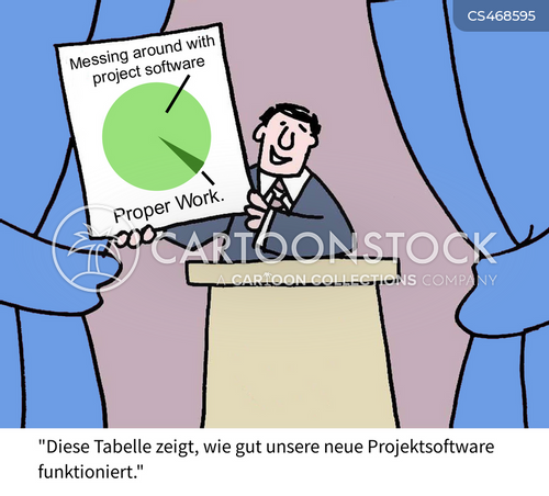 Cartoons und Karikaturen mit Softwareprojekt