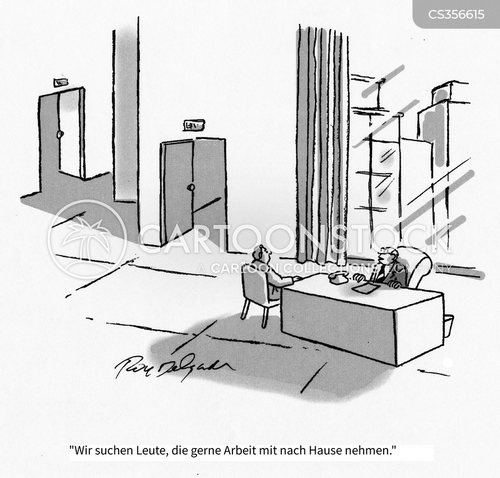 Cartoons und Karikaturen mit Arbeit Mit Nach Hause Nehmen