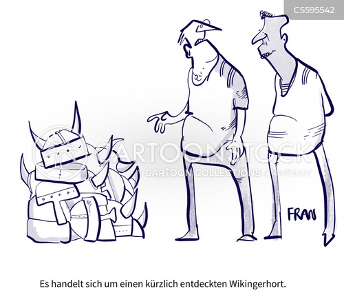 Cartoons und Karikaturen mit Wikingerhelme