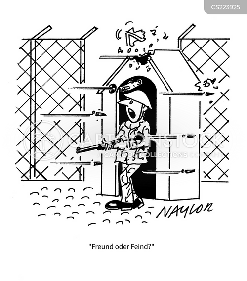 Cartoons und Karikaturen mit Freund Oder Feind