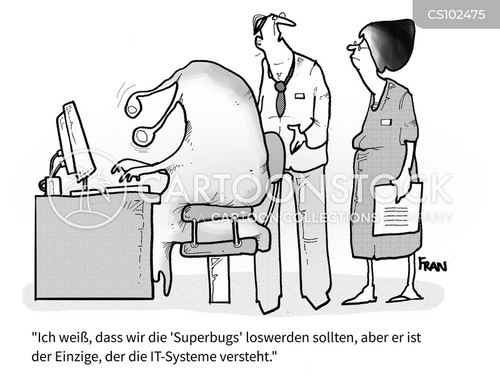 Cartoons und Karikaturen mit Superbugs