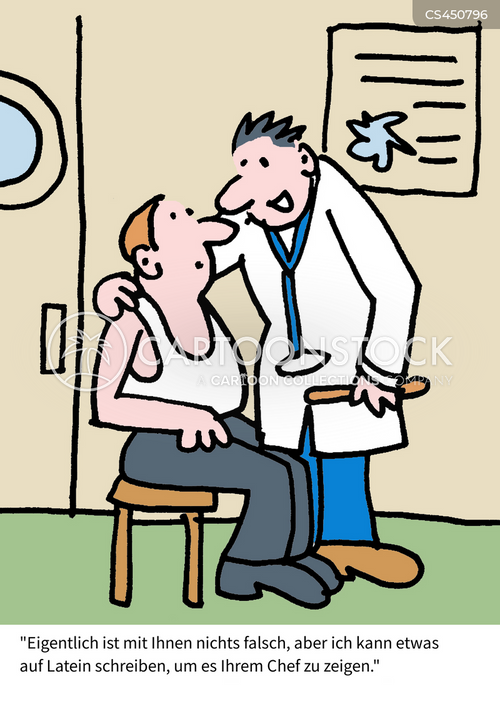 Cartoons und Karikaturen mit Entschuldigung Vom Arzt